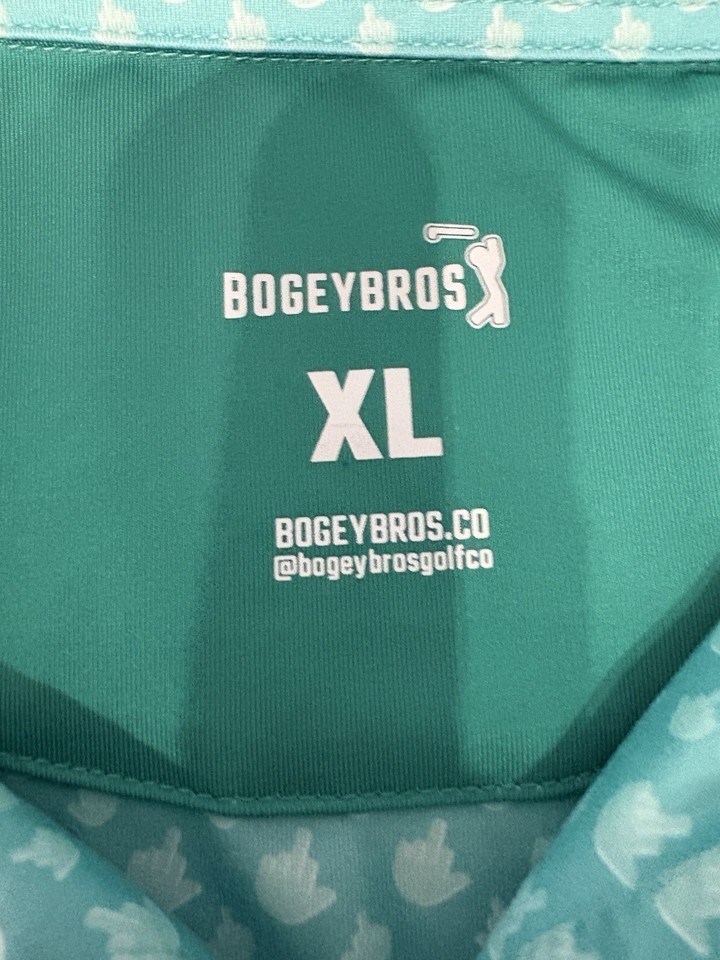 Bogey Bros Men's Polo Shirt Mint Geometric Print Short Sleeve | eBay