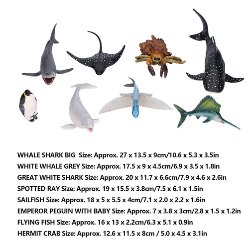 Marine Life Toys Cute Realistic Safe Plastic Educational Sea Animals ...