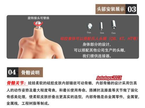 1/6 LDDOLL 27M Seamless Pink Skin Figure Body Fit Female KT OB Head ...