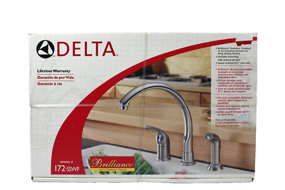 Delta Bellini Single Handle Kitchen Faucet With Spray Soap Dispenser ...