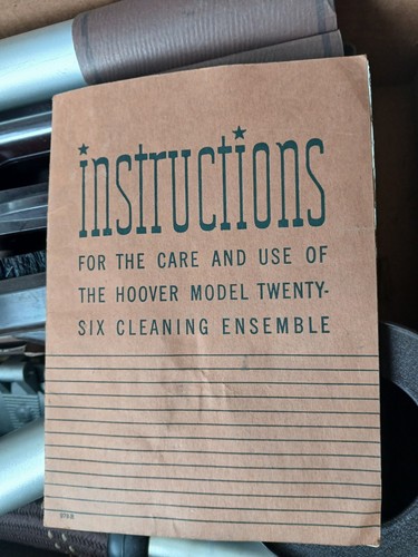 Vintage Hoover Model 26 Vacuum Attachment Set 8+ with original booklet ...