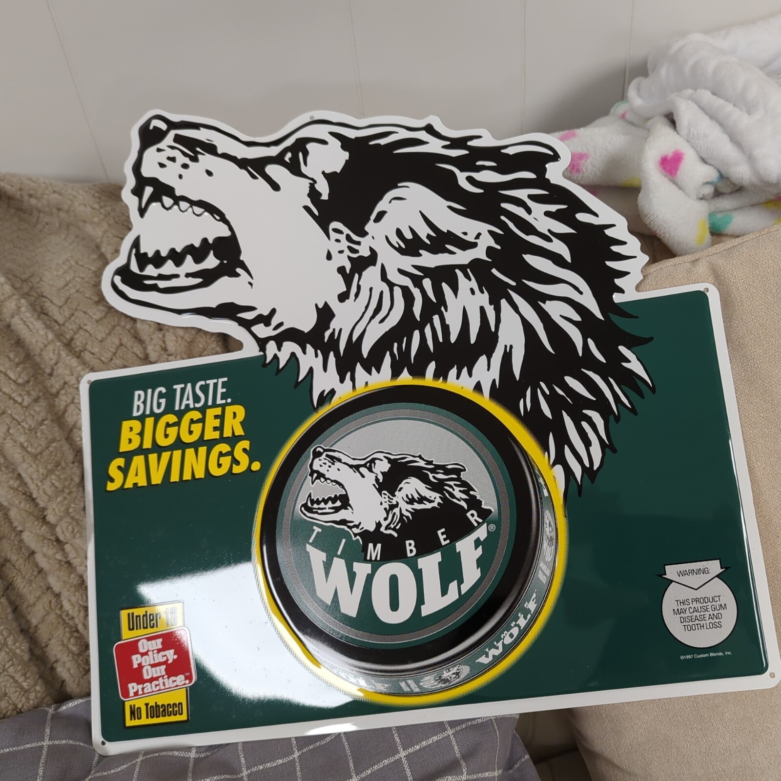 Timber WOLF MOIST SNUFF VINTAGE METAL SIGN | eBay