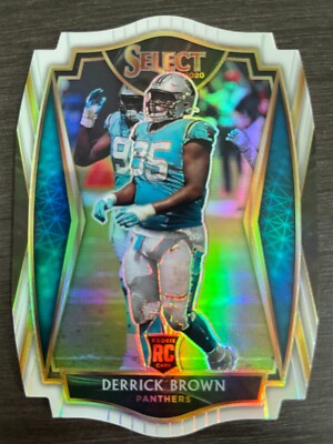 2020 Panini Select Derrick Brown #187 RC Concourse Level White Prizm ...