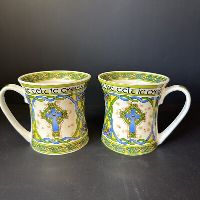 Celtic Cross Irish Weave Bone China Mug Cup Ireland Coffee Tea Clara ...