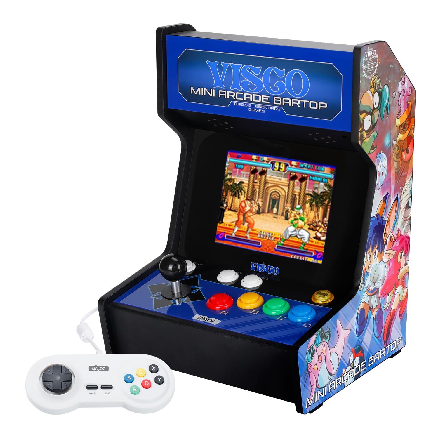 UNICO • VISCO Mini Arcade Bar Top Retro Game Console Home Use Arcade ...