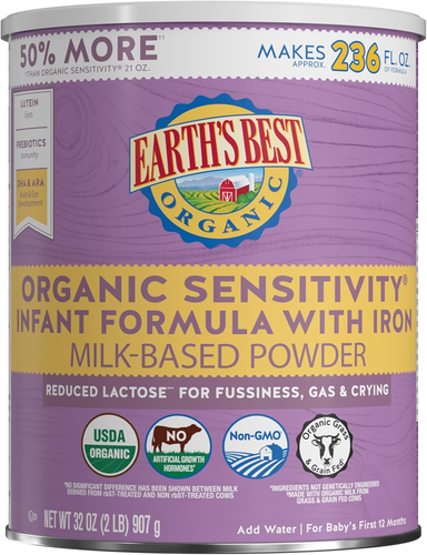 Earth'S Best Organic Sensitivity Infant Formula for Babies 0-12 Months ...
