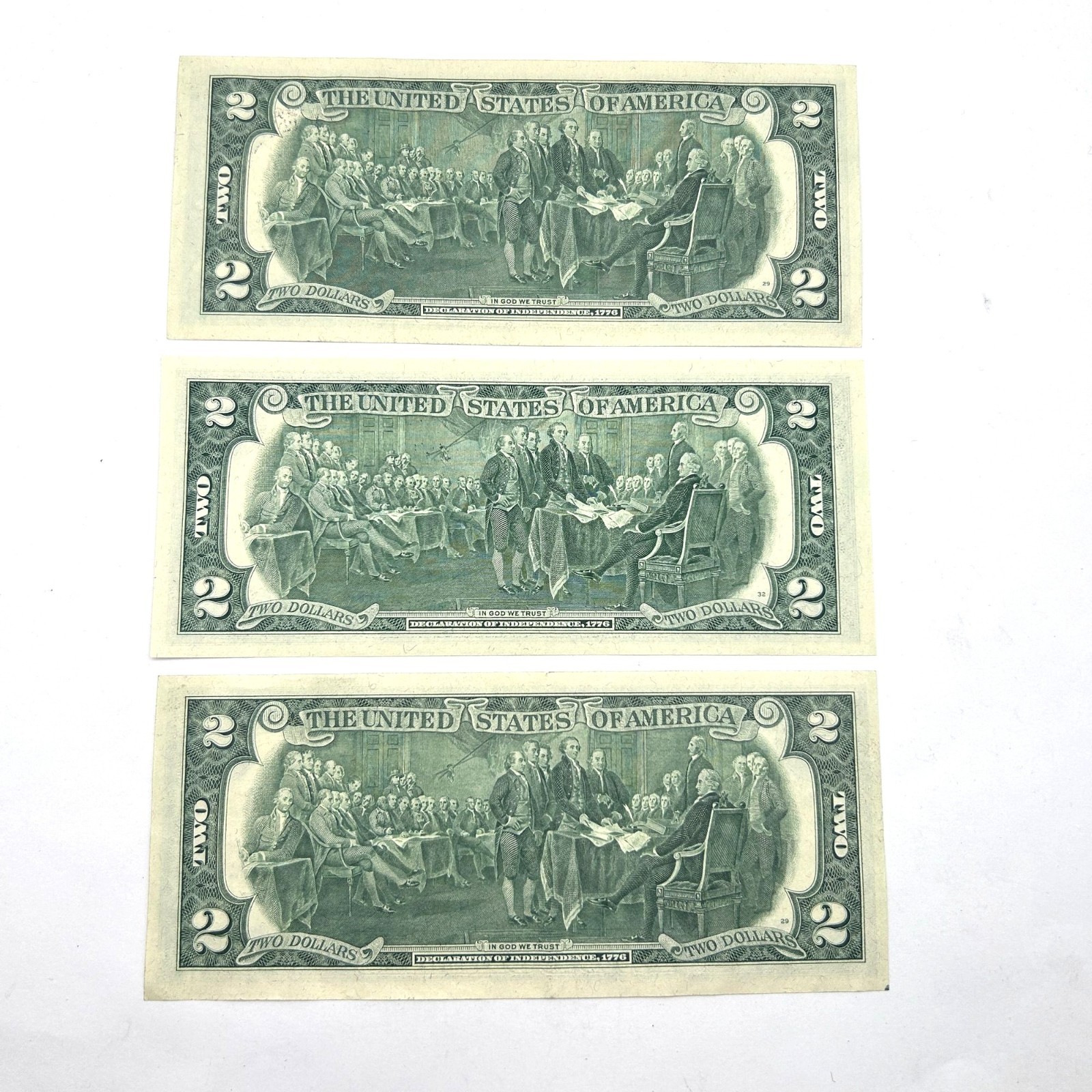 Lot of 3 - 1976 $2 Bills Chicago Postmarked Bicentennial Era UNC ...
