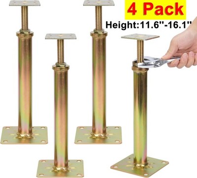 4 Pack House Jacks for Leveling Adjustable Floor Jack Post Floor Jack ...