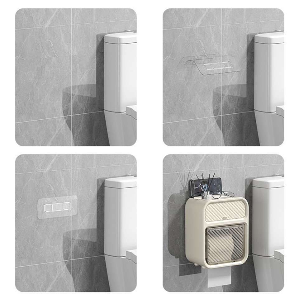 Double Layer Tissue Box Wall Sticker Storage Box with Drawer for Home ...