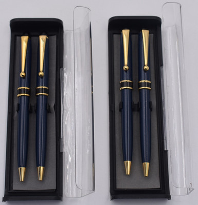 Four Vintage Pens Blue and gold colored ball point pens four pens total ...