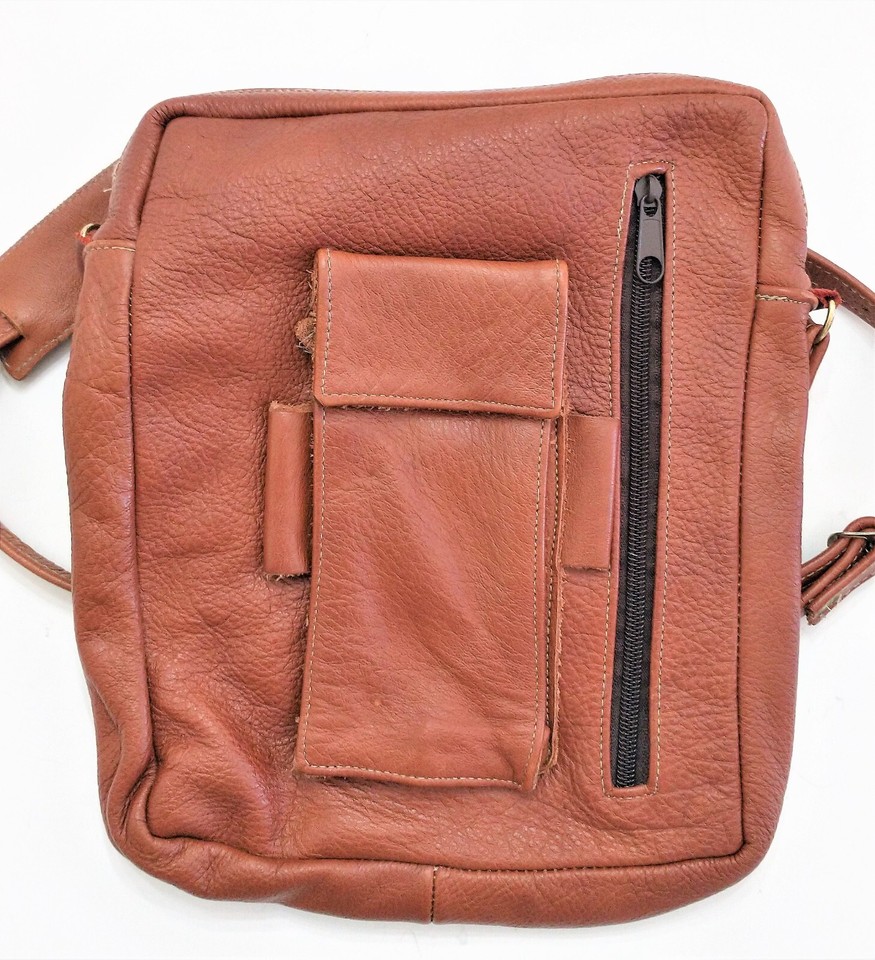 Unbranded Made In Mexico Brown Genuine Leather Purse 9"X10.5" VGUC | eBay