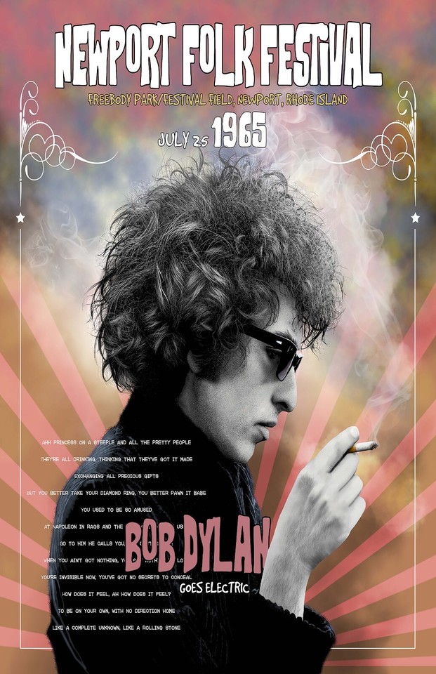 Bob Dylan Newport Folk Festival 1965 Concert Poster - Framed | eBay