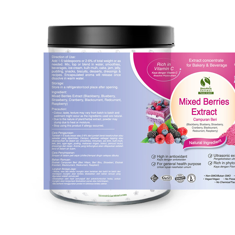 Mixed Berries Powder 100g, Nutrient rich, low calorie, addition for ...