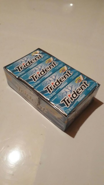 Trident Gum Freshmint Artificially 18 Pieces 12 packs 1 Box Val-U-Pack ...