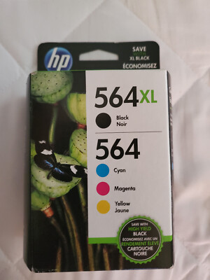 NEW Genuine HP 564XL Black & 564 Color Ink Combo 4Pack EXP: 05/2024 ...