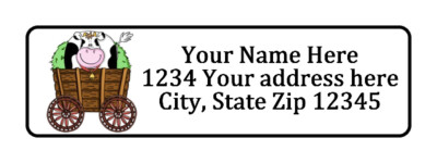 Cow Wagon Personalized Return Address Labels 1/2 in by 1 3/4 in | eBay