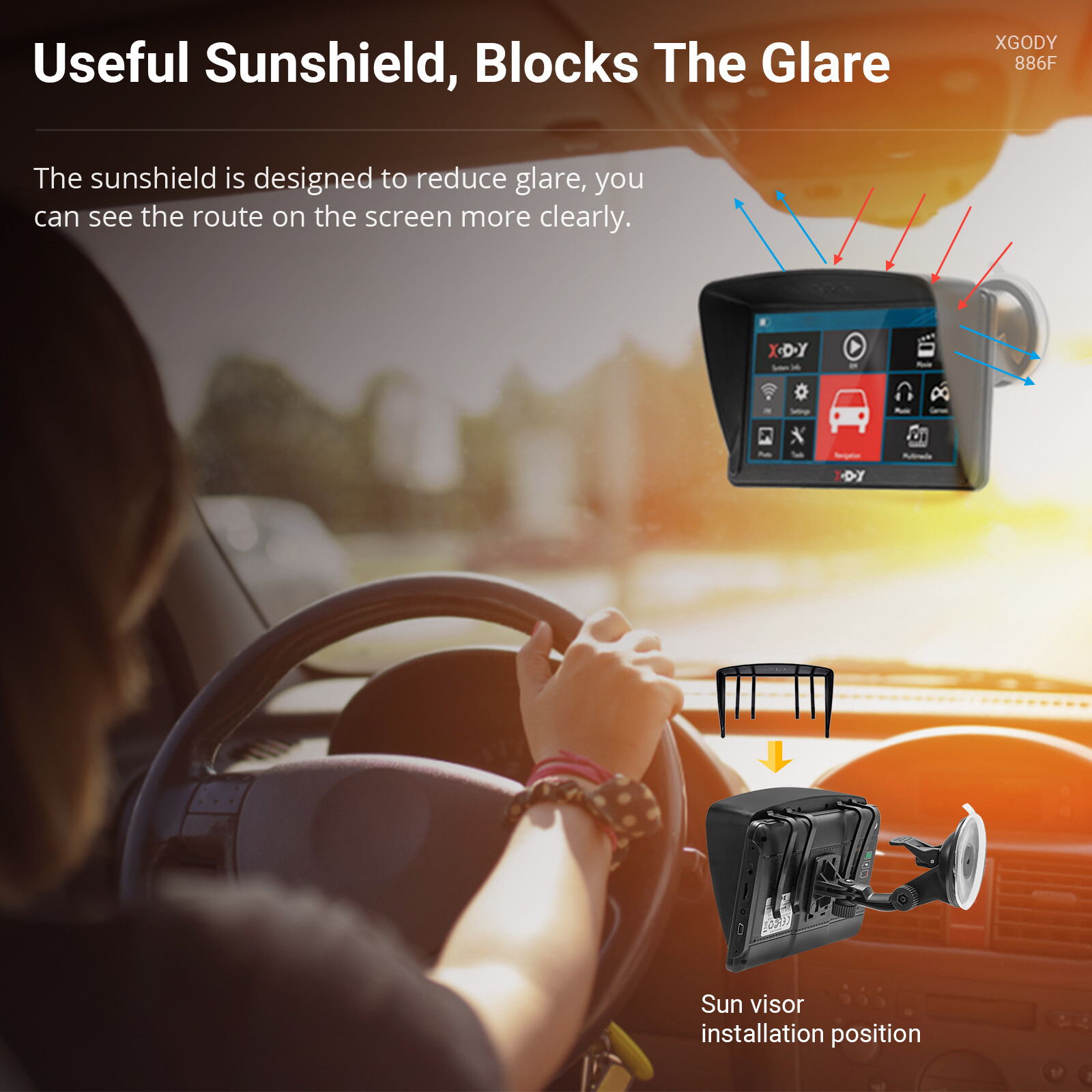 XGODY 7'' Inch GPS Navigation Sat Nav Truck Car Navigator Speed Limit ...