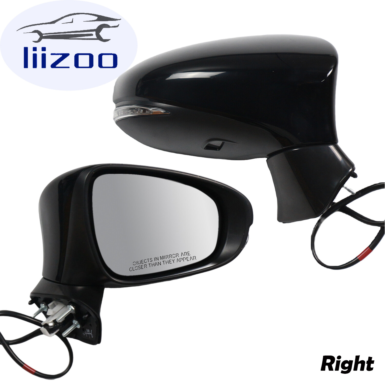 Right Passenger Side Mirror Power Adjust Heated Puddle Lamp For 13-18 ...