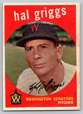 1959 Topps Hal Griggs #434 Washington Senators | eBay