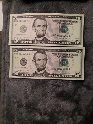 2021 5 Dollar Notes With Consective Serial | eBay