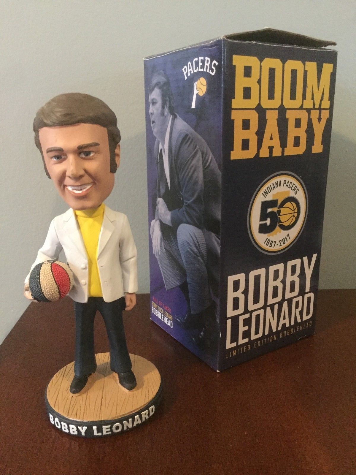 Indiana Pacers Bobblehead Coach Bobby "Slick" Leonard / Boom Baby! NIB ...