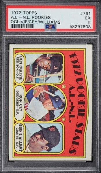 1972 TOPPS #761 ROOKIE STARS RON CEY/BEN OGLIVIE/B.WILLIAMS PSA 5 HIGH ...