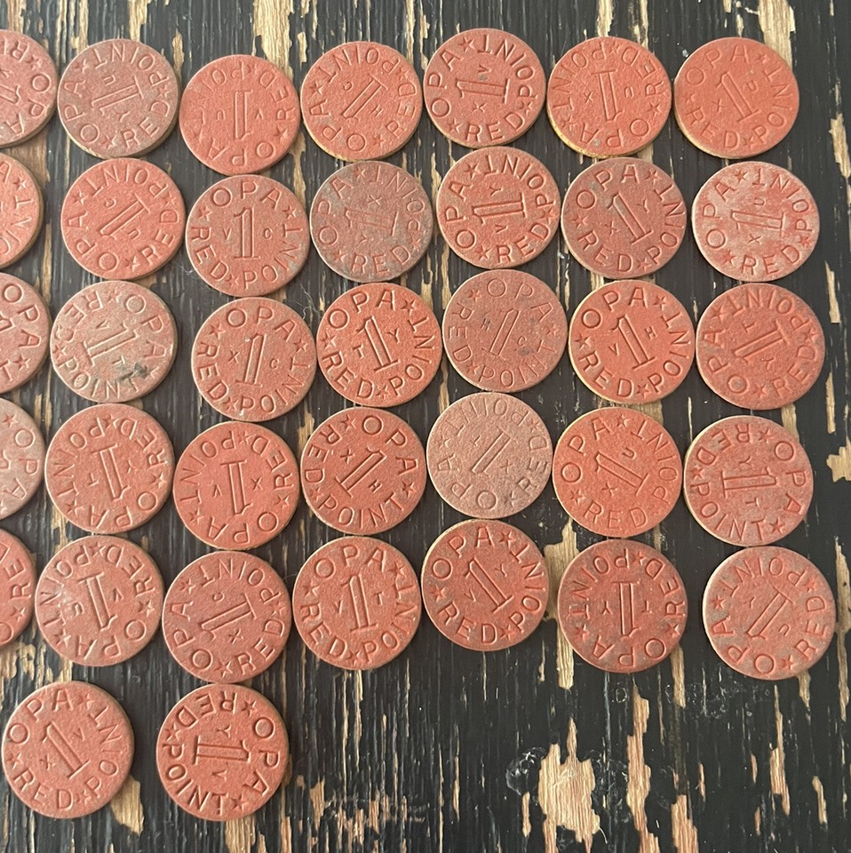 52 DiffPCS Set Red Token OPA Point World War Two WWII Ration vintage | eBay