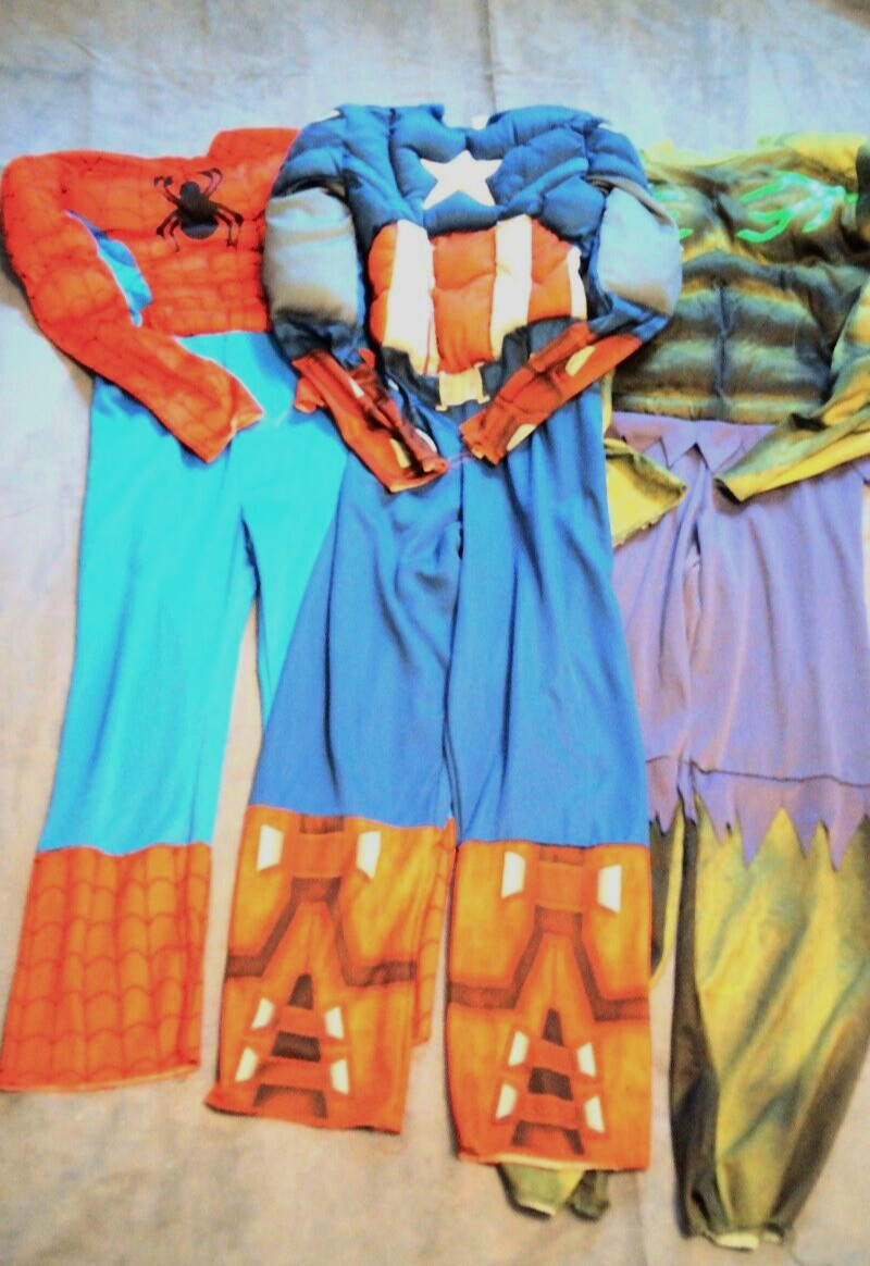 Lot of 3 Avengers Muscle Costumes M7-8 Hulk, Spiderma… - Gem