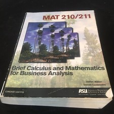 ASU Mat 210/211 7th Edition Brief Calculus and Mathematics by Stefan ...