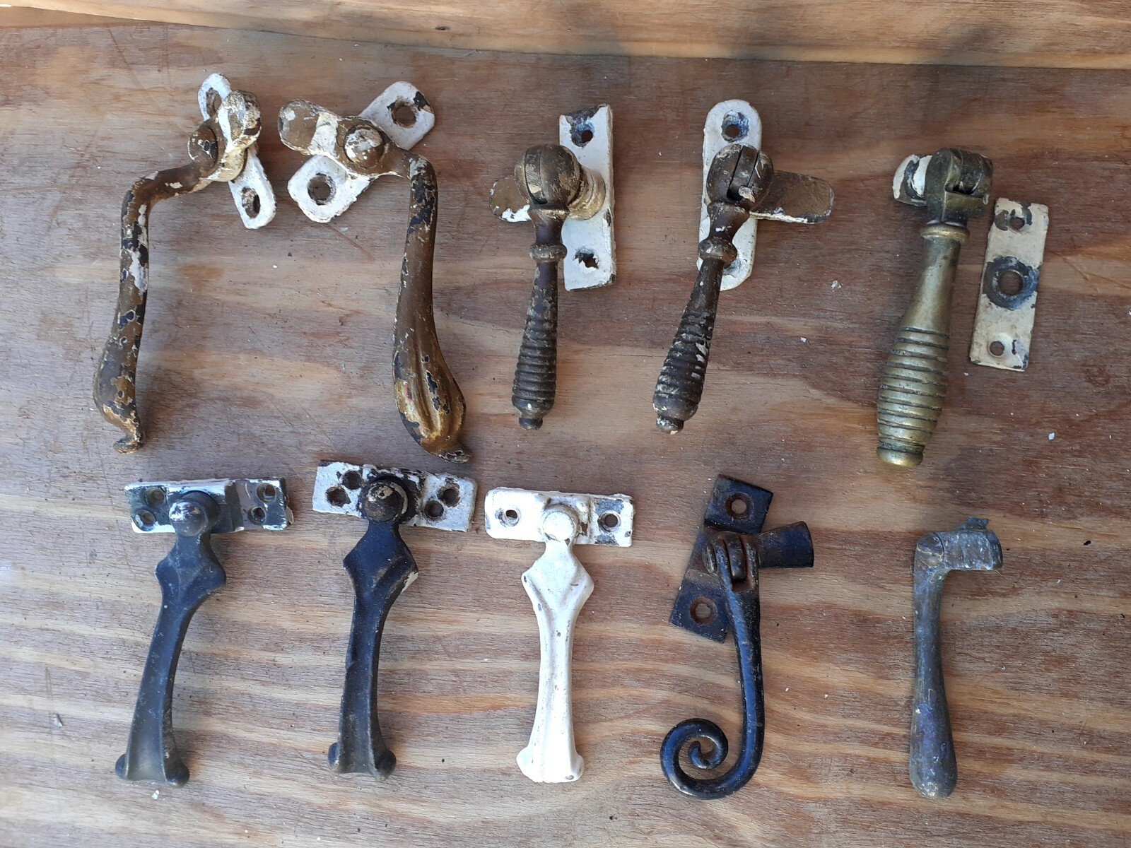 Vintage Antique Casement window Latch Catch Lock Handle Brass IRON sold ...