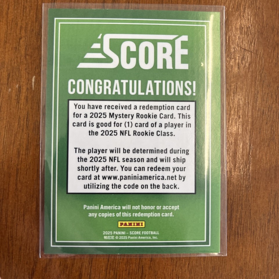 2025 Score Football- Mystery Rookie Redemption #301 CAM WARD🔥🔥 | eBay