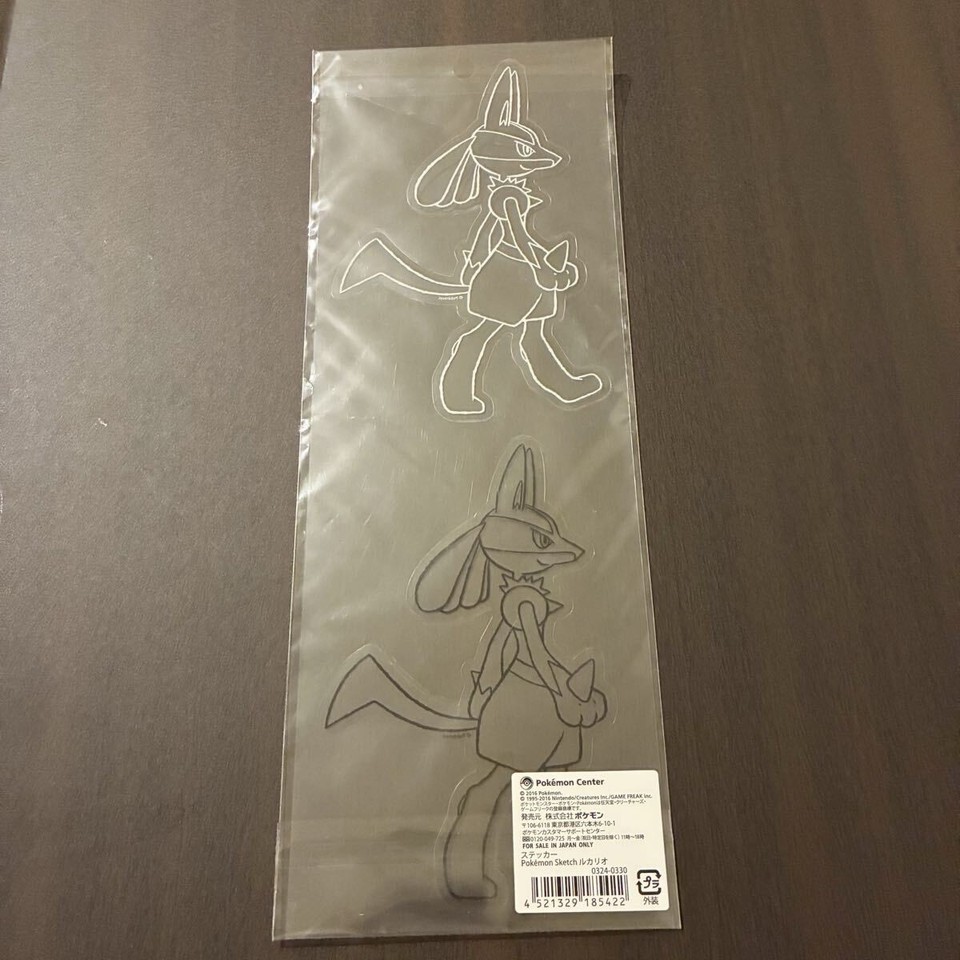 Pokemon Center Pokemon Sketch sticker Lucario 2016 clear seal Pokemon ...