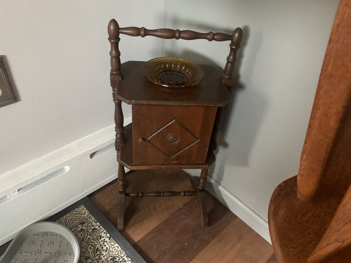 Vintage Mid Century Wood Smoking Stand Side Table With Humidor Tabaco ...