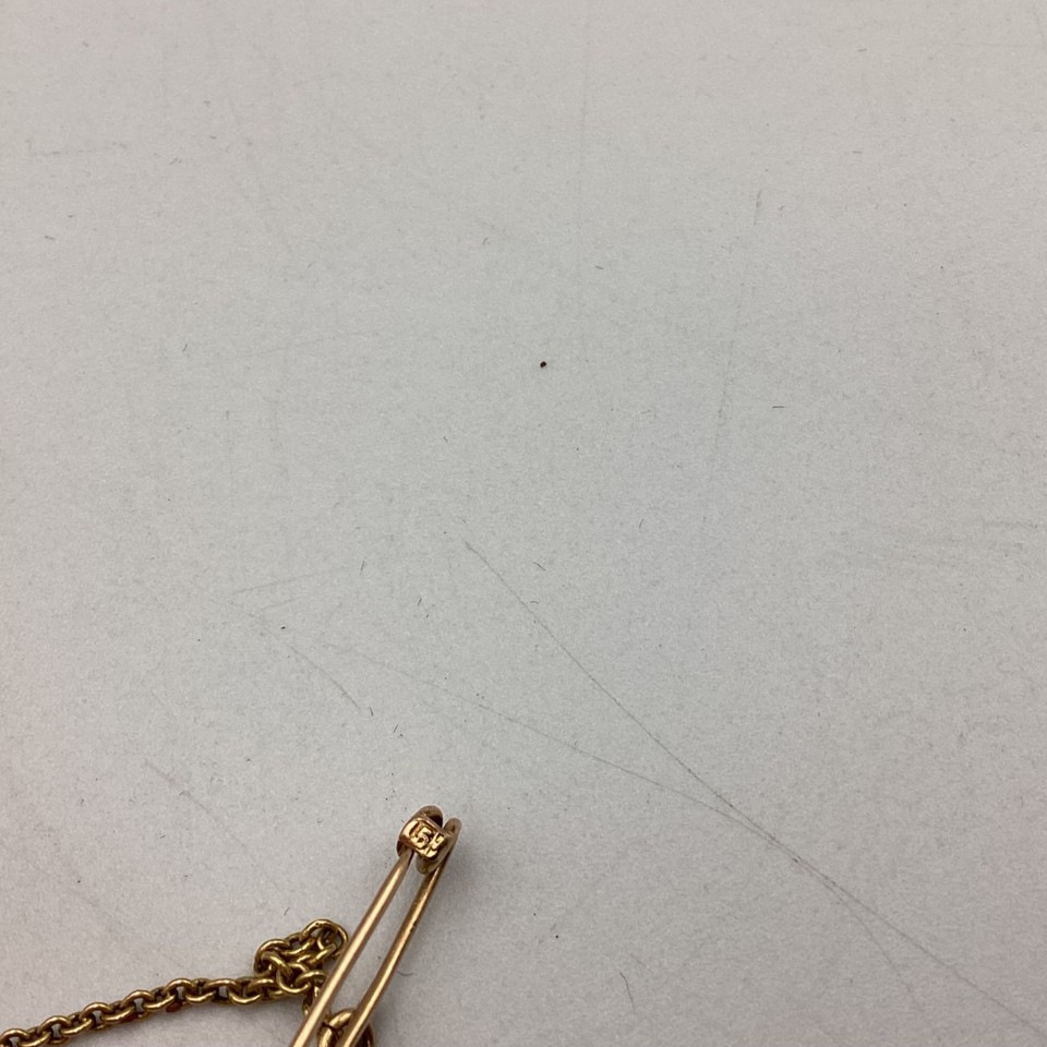 15ct Yellow Gold Pin/Brooch with Pearls and Pink Stone - 4.47 grams (J1) NS#8633 | eBay Australia