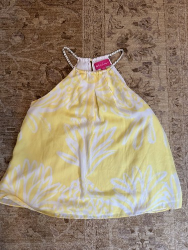 Lilly Pulitzer For Target Yellow Pinapaple Flown Halter Tank Top Size M ...
