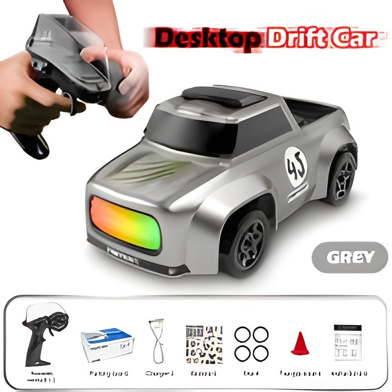 Mini RC Drift Car 1/64 4WD High Speed Remote Control LED Lights + DIY ...
