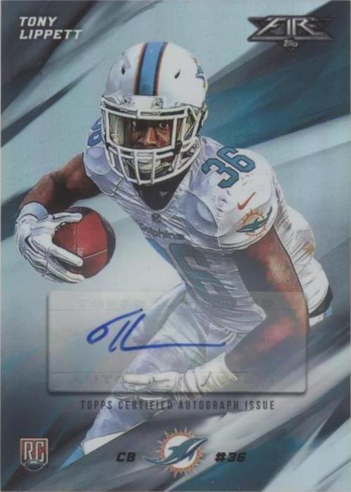 2015 Topps Fire - Rookies Tony Lippett #37 Silver Autographs /400 (AU ...
