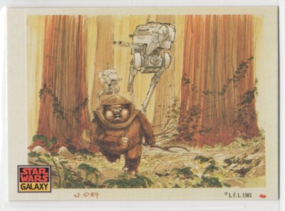 1993 Star Wars Galaxy Series 1 Ewok AT-ST Trap Endor Concept Art ...