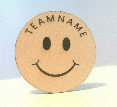 Smiley Face Geocaching Wooden Nickel Swag | Grelly UK