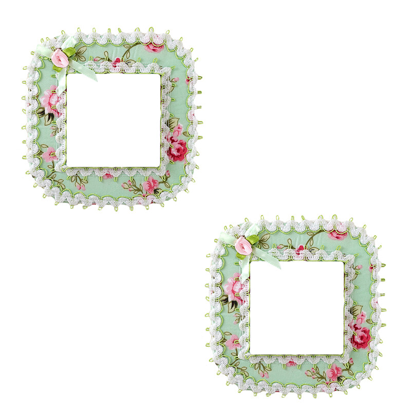 2x Square Lace Floral Fabric Switch Decorative Frame Detachable Home ...