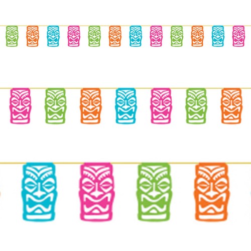 Tiki Flag Banner Tropical Hawaiian Island Totem Summer Party Decoration ...