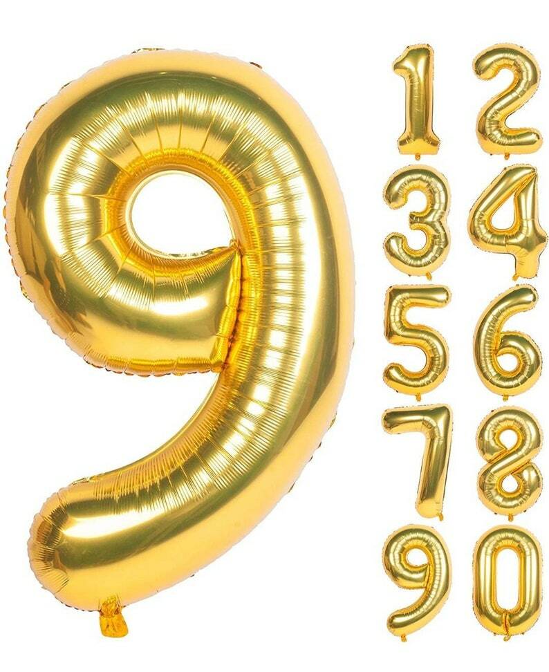 40 inch GOLD Number Mylar Giant Large Balloon Birthday Anniversary ...