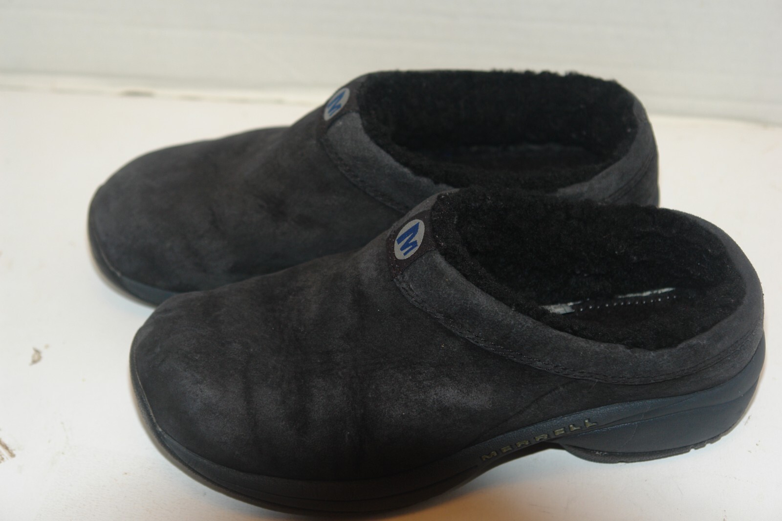 Merrell Clogs Womens 6.5 Primo Chill Slide Black Smooth Leather Faux ...