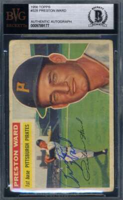 Preston Ward Beckett BAS Signed 1956 Topps Autograph | eBay