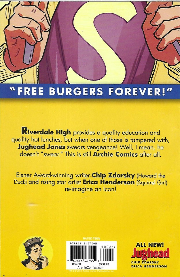 Jughead Comic 1 Cover B Variant Anton Emdin First Print 2015 Chip ...