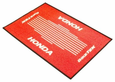 HONDA BIKE TEK MOTORCYCLE MOTORBIKE ENTRANCE DOOR MAT RUG RED WHITE ...