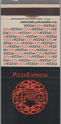 Matchbook Cover - Pizza Place - Pizza Express Bloomsbury WC1 | eBay