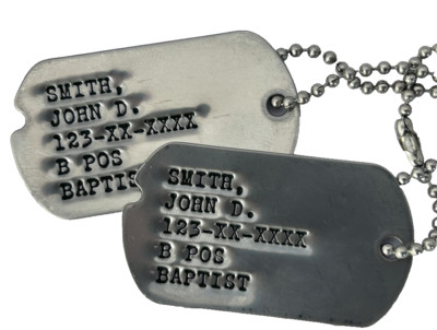 Real Deal Notched Military Issue GI Dog Tags Dogtags Army Navy Air ...