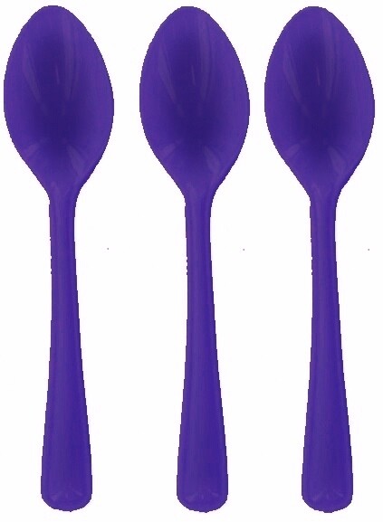 Reusable Purple Plastic Spoons 16cm (Pk 20) | eBay Australia