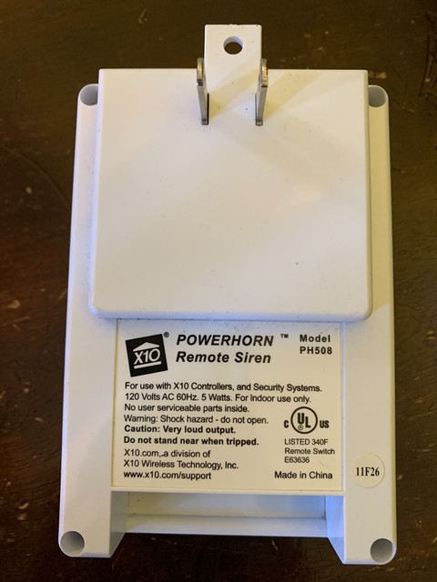 X10 Powerhouse Model PH508 Powerhorn Remote Siren Home Security System ...